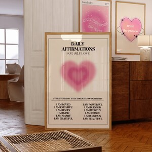Pink Aura Poster Set of 3 Affirmation Poster ~ Trust Graident Poster ...