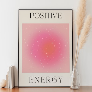 Pink Positive Energy Aura Poster~ Spiritual Poster~ Gradient Print ...