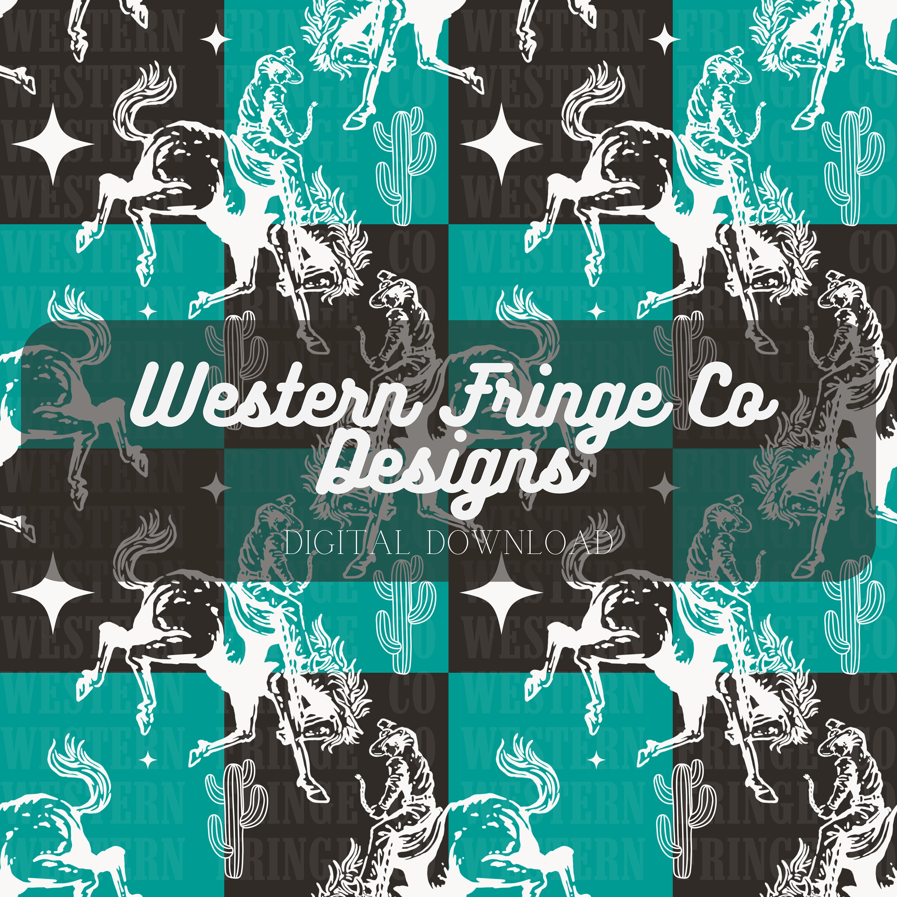 Cowboy Seamless Pattern Design, Checkered Board Pattern Design, Trendy ...