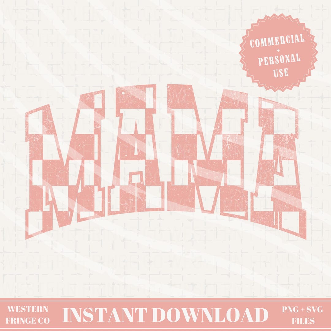 Checkered Mama Design Svg, Pink Mama Png, Retro Mom Svg, Pink Checkered ...