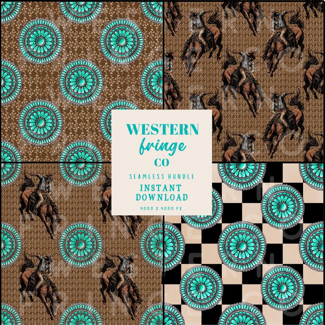 Western Design Bundle, Western Pattern Bundle, Seamless Pattern Bundle ...