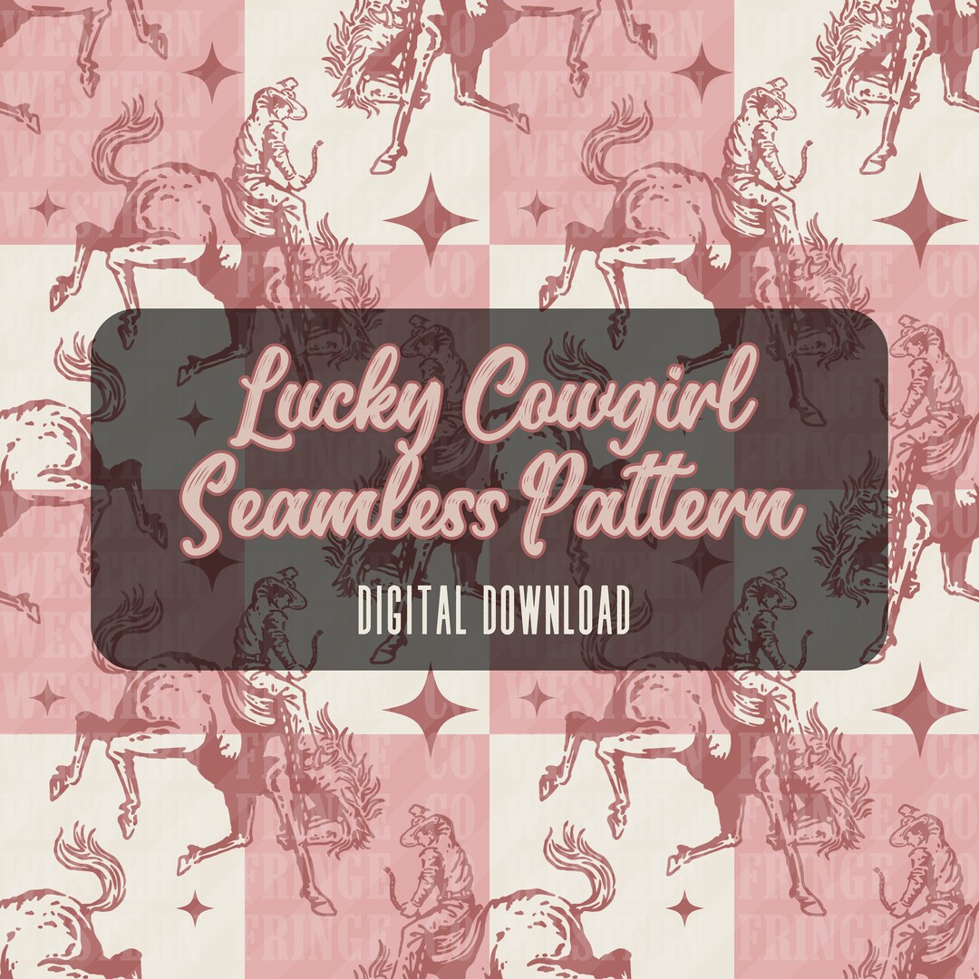 Cowboy Seamless Pattern Design, Checkered Board Pattern Design, Trendy ...