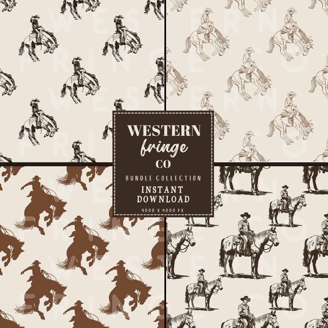 Western Design Bundle, Western Pattern Bundle, Seamless Pattern Bundle ...
