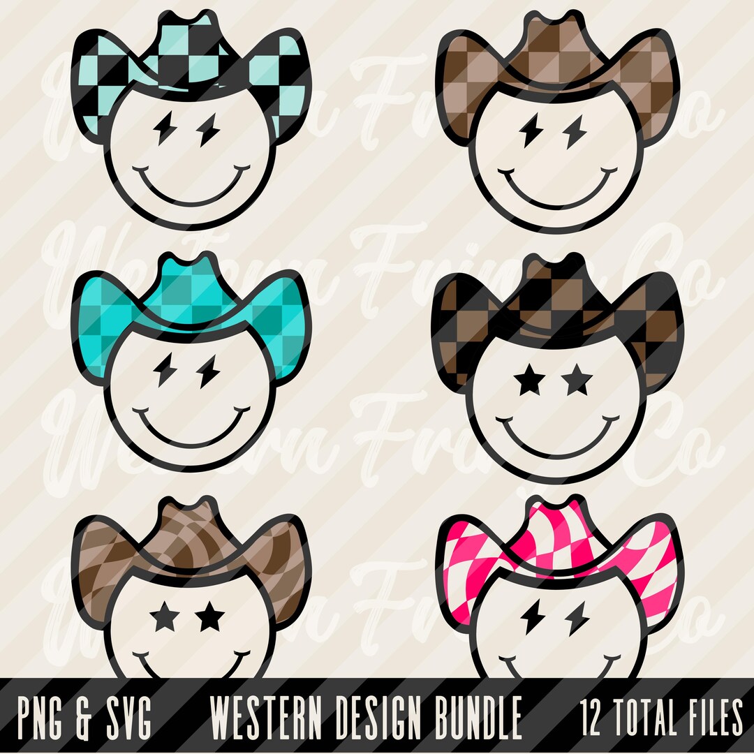 Western Retro Png, Happy Face Png, Western Clip Art, Western ...