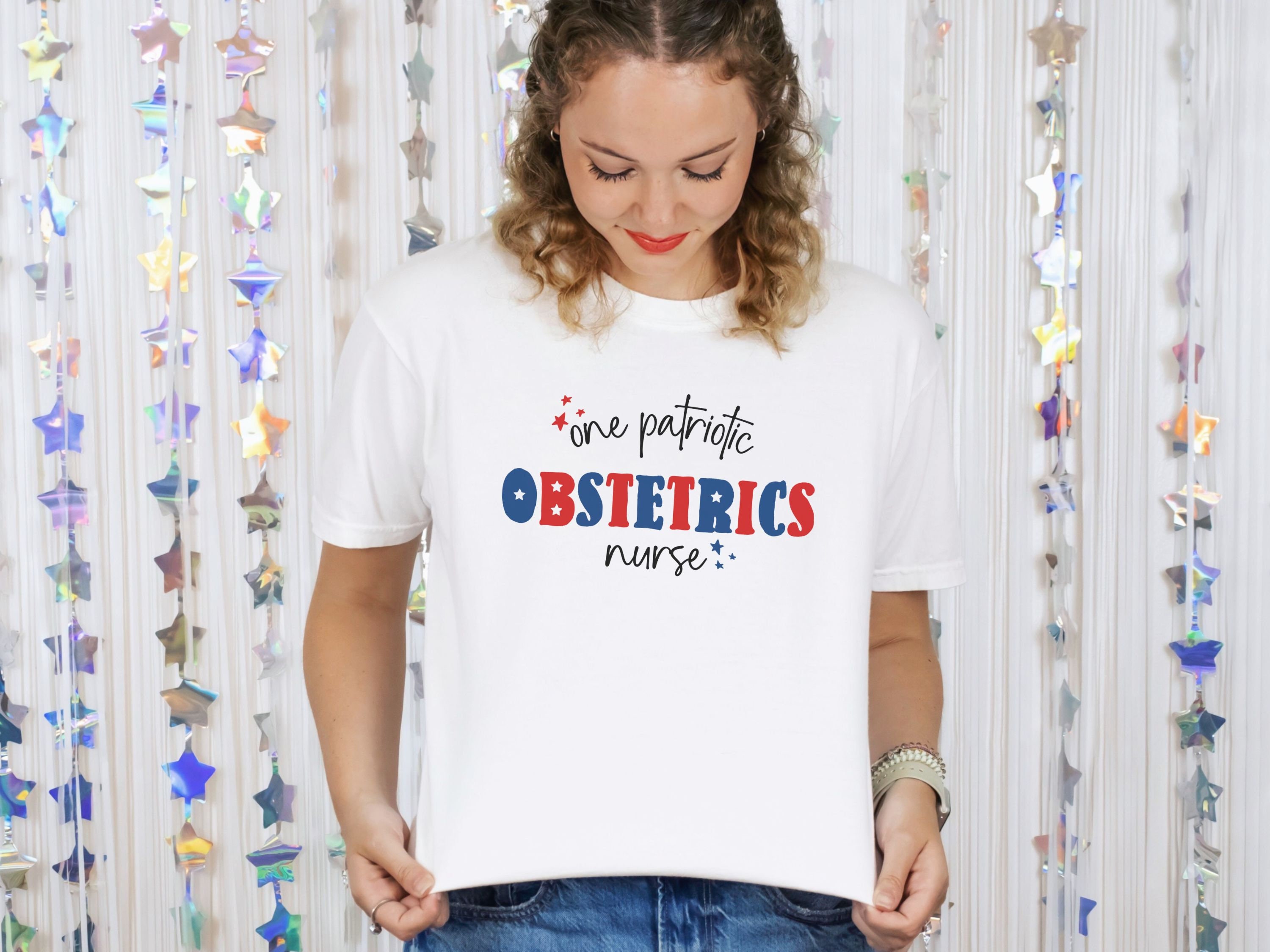 One Patriotic Obstetric Nurse Shirt, Fourth of July 4th Nurse Tshirt ...