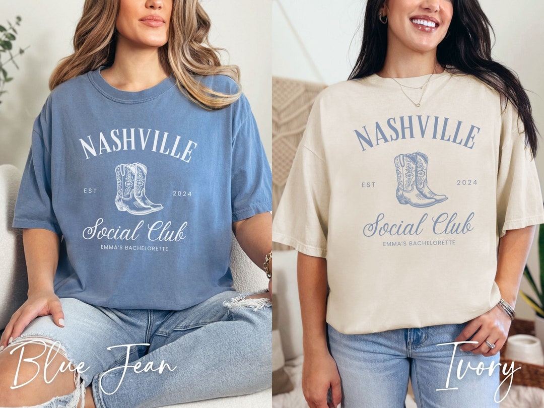 Custom Nashville Bach Social Club Shirts, Matching Bachelorette Party T ...