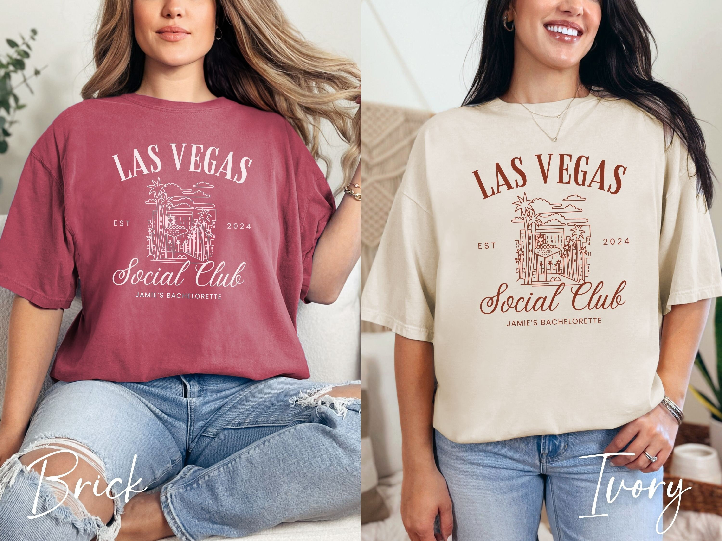 Custom Las Vegas Social Club Shirts, Matching Bachelorette Party T ...