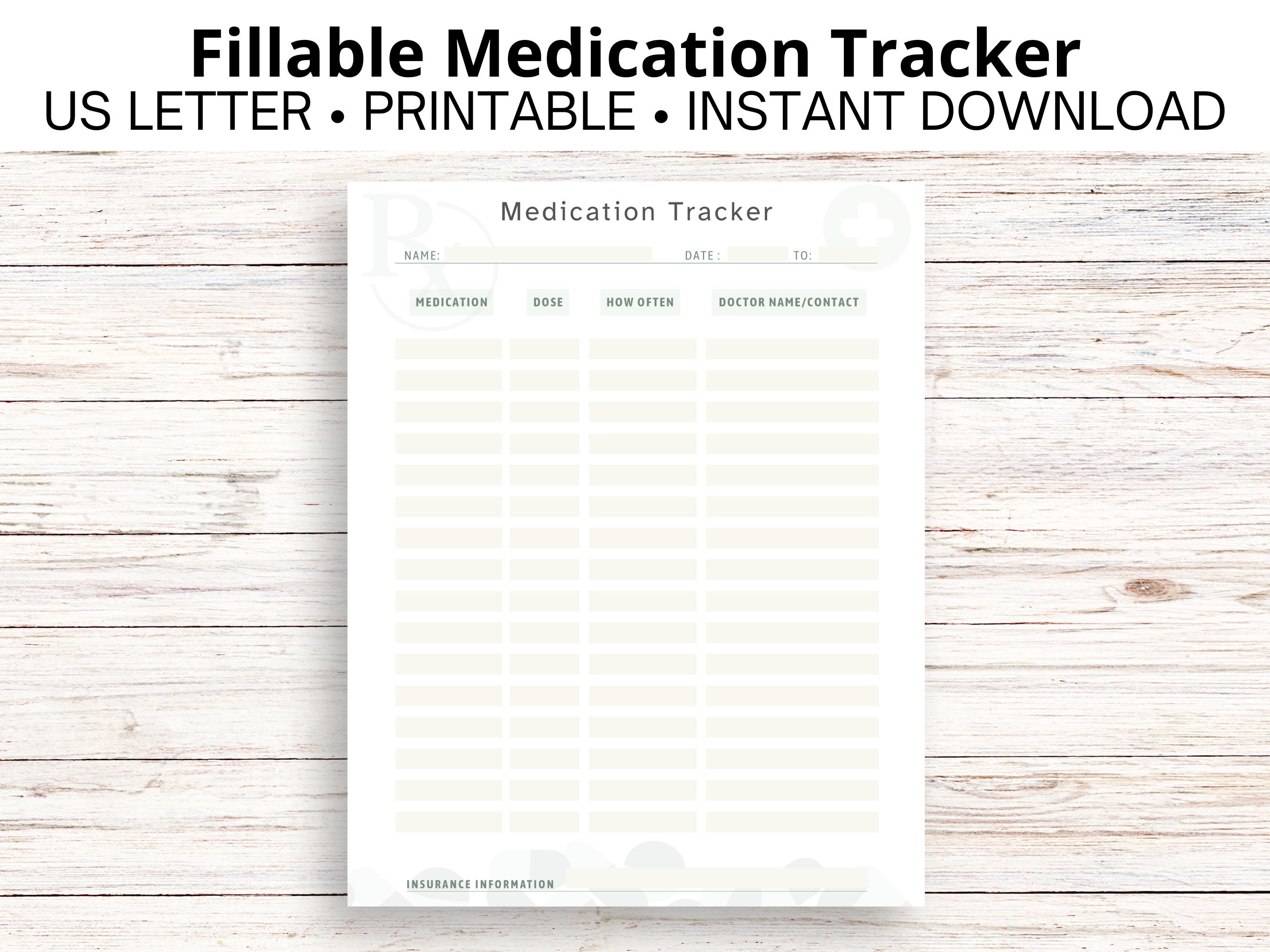 Printable Medication Tracker, Weekly Medication Log, Morning Afternoon ...