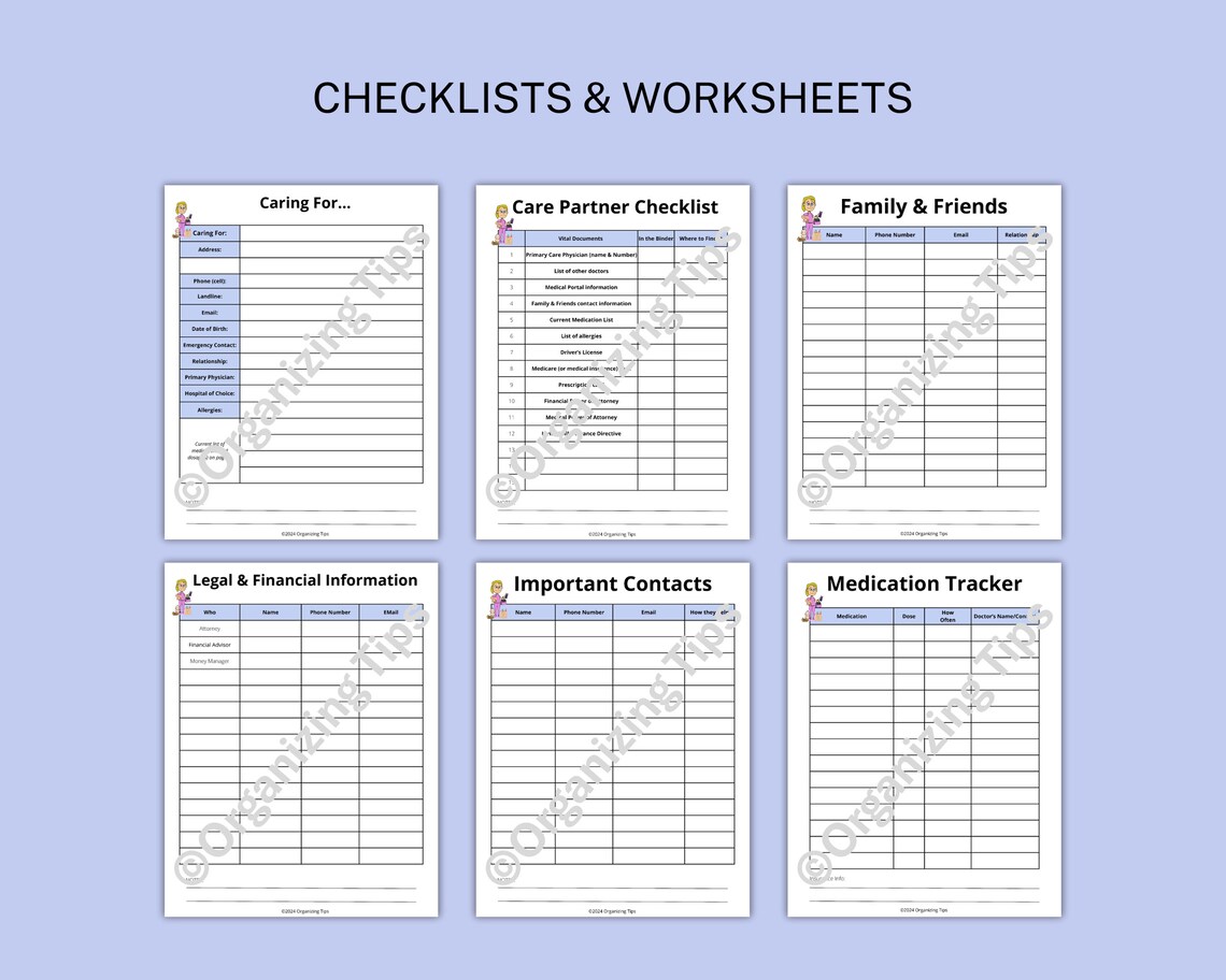 Caregiver Essential Checklist Fillable PDF, Home Healthcare Forms ...