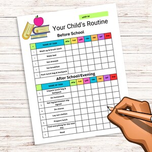 Kids Daily Routine Editable Checklist, Kids Daily to Do List, Kids ...