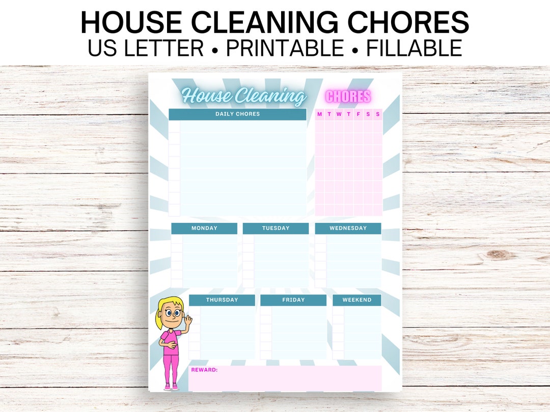 House Cleaning Chores; Use This Fillable Checklist to Track All Your ...