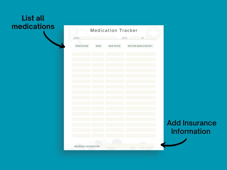 Printable Medication Tracker, Weekly Medication Log, Morning Afternoon ...