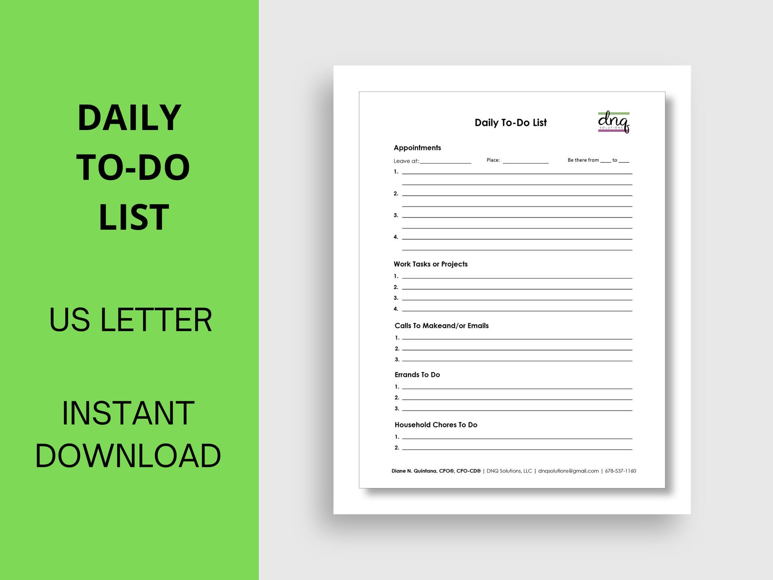 Daily To-do List Fillable PDF, Digital Worksheet. Instant Download. Use ...