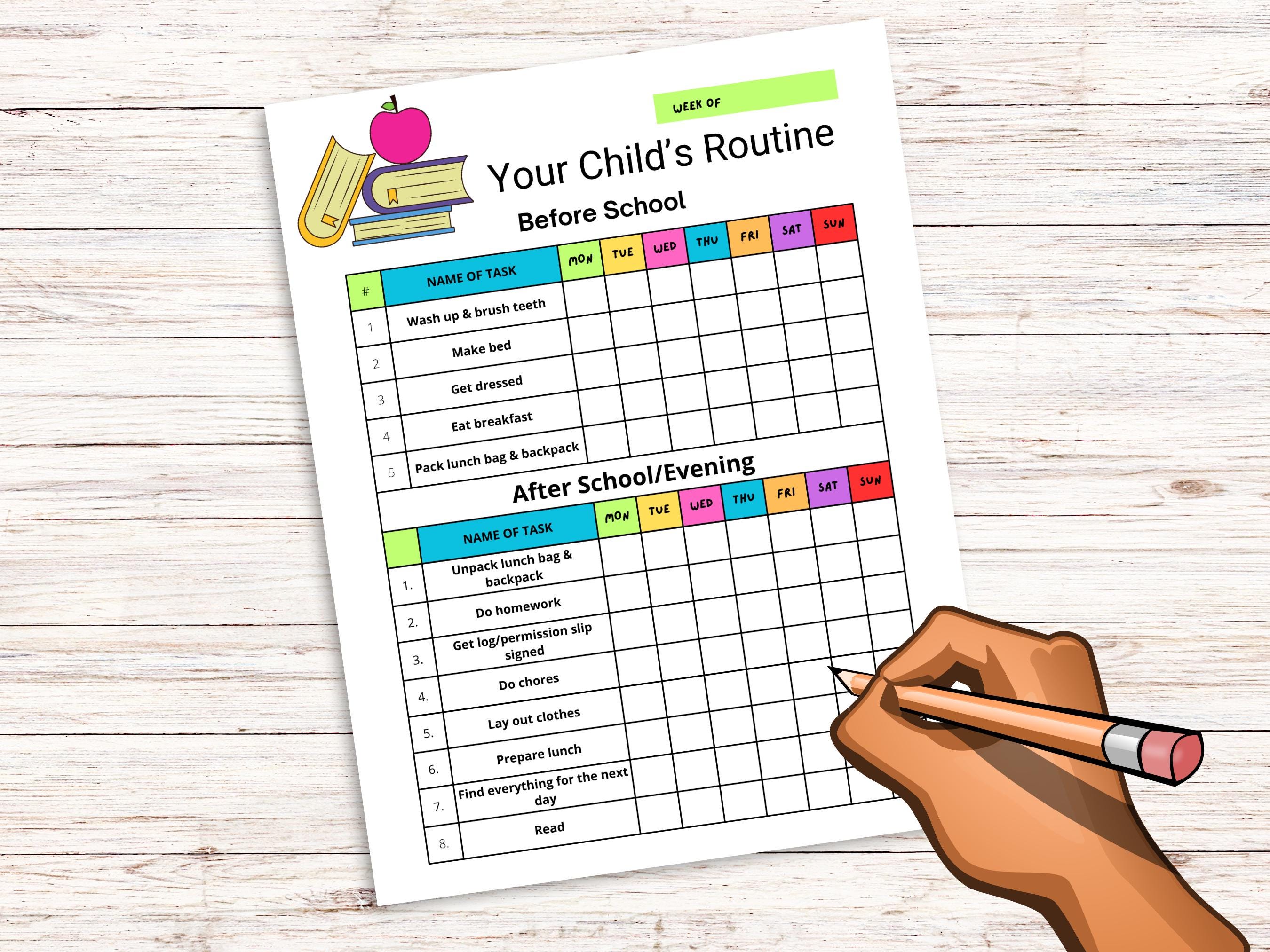 ADHD Kids Daily Routine, ADHD Kids Daily Checklist, ADHD Kids to Do ...