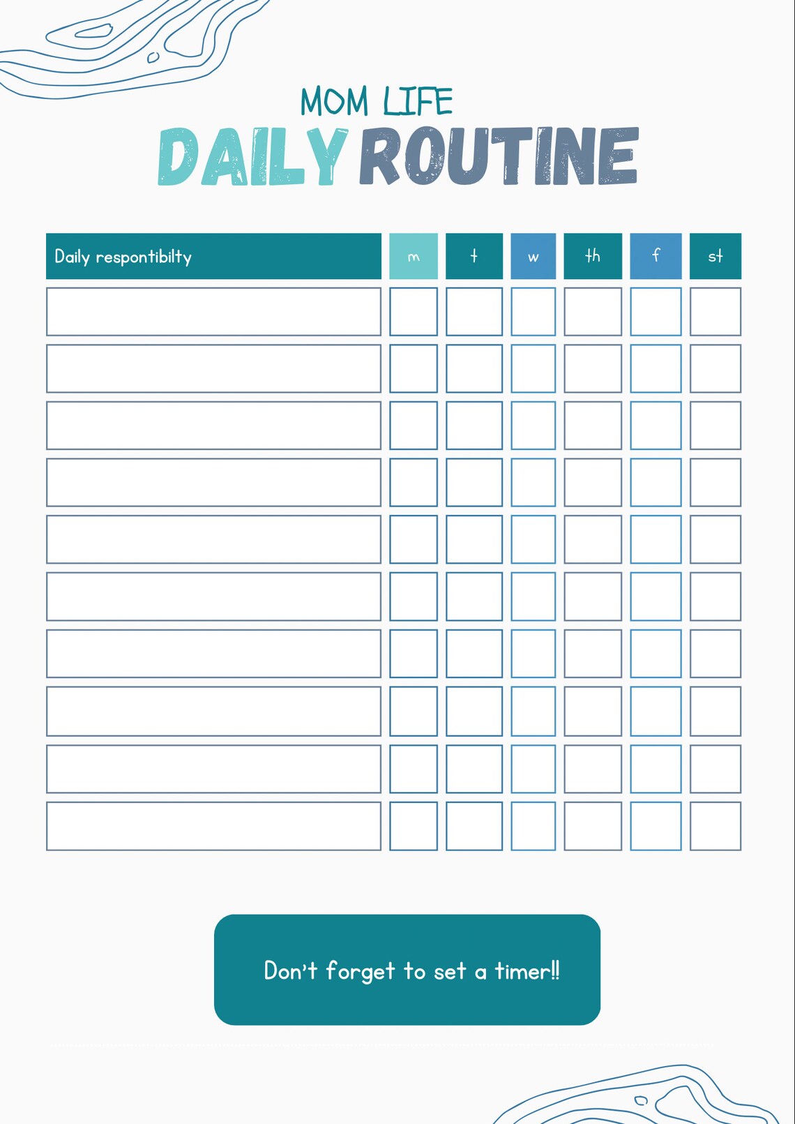 Daily Routine in a Mom Life / Responsibilities - Etsy