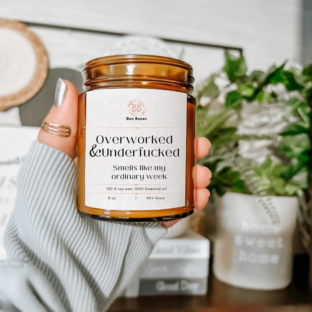 Overworked and Underfucked Essential Oil Soy Wax Candle - Etsy
