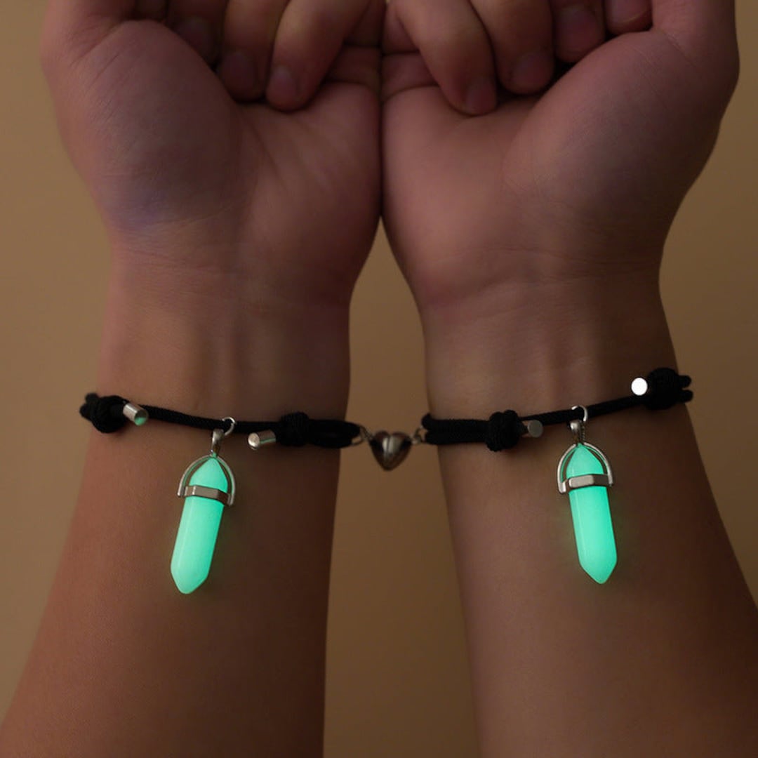 Glowing Crystal Friendship Bracelets Handmade Glow in the Dark Jewelry ...