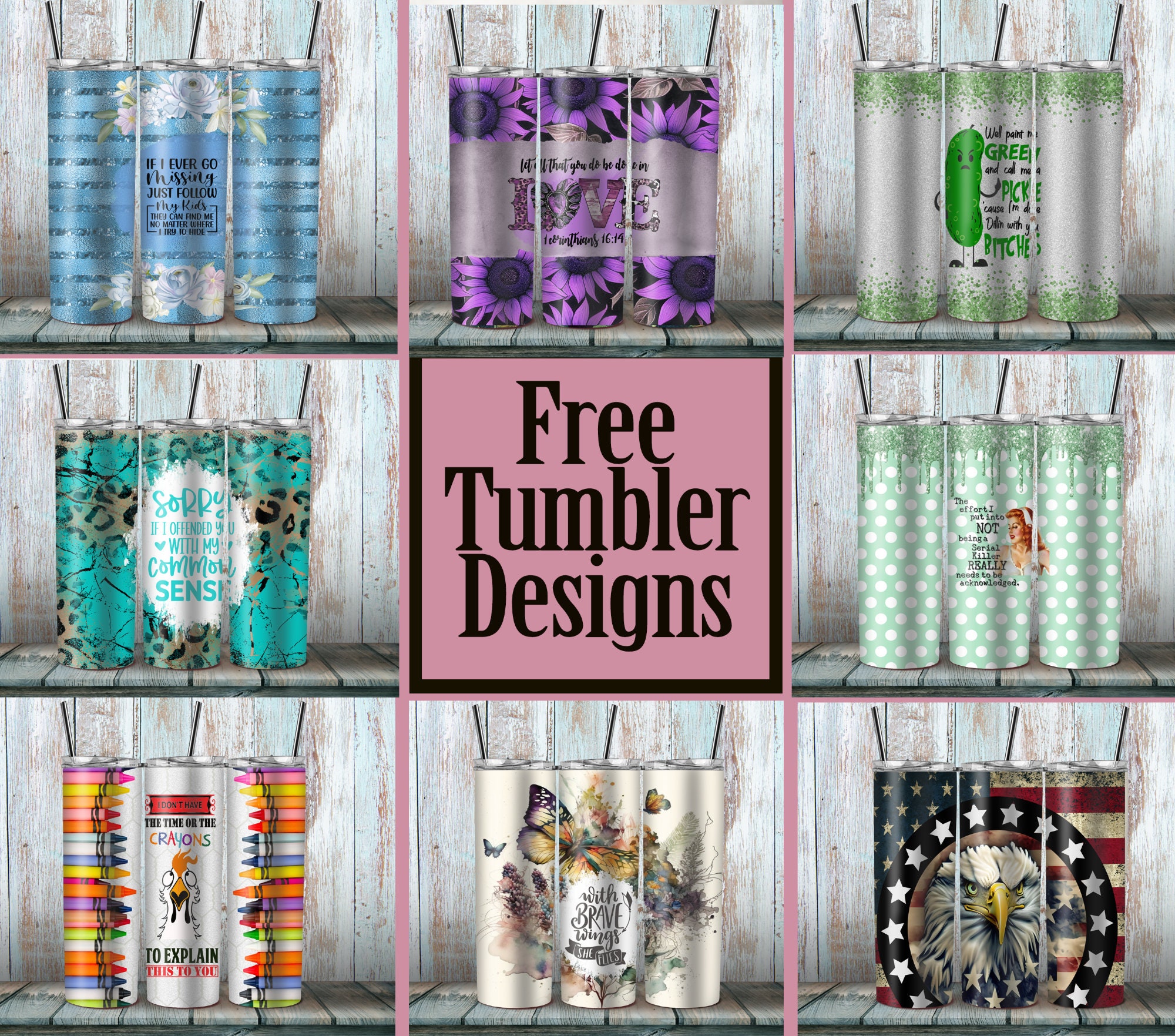 20 Oz Skinny Tumbler Wrap Sublimation Design, Png. Brown Glitter ...