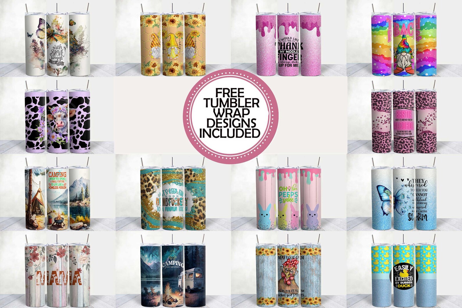 Chicken Tumbler Wrap: Coffee Chaos Farmhouse Design (digital Download ...