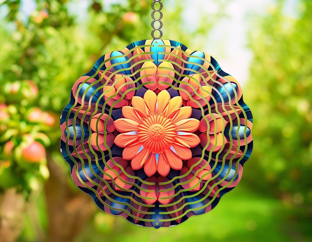Mandala Wind Spinner PNG, Colorful Wind Spinner Sublimation Design ...