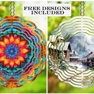 Mandala Wind Spinner PNG Sublimation Design Bundle Colorful Mandalas ...
