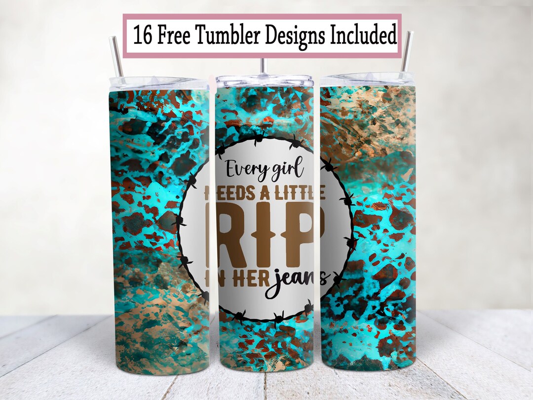 Rip in Her Jeans 20 Oz Western Skinny Tumbler Sublimation Design - Etsy