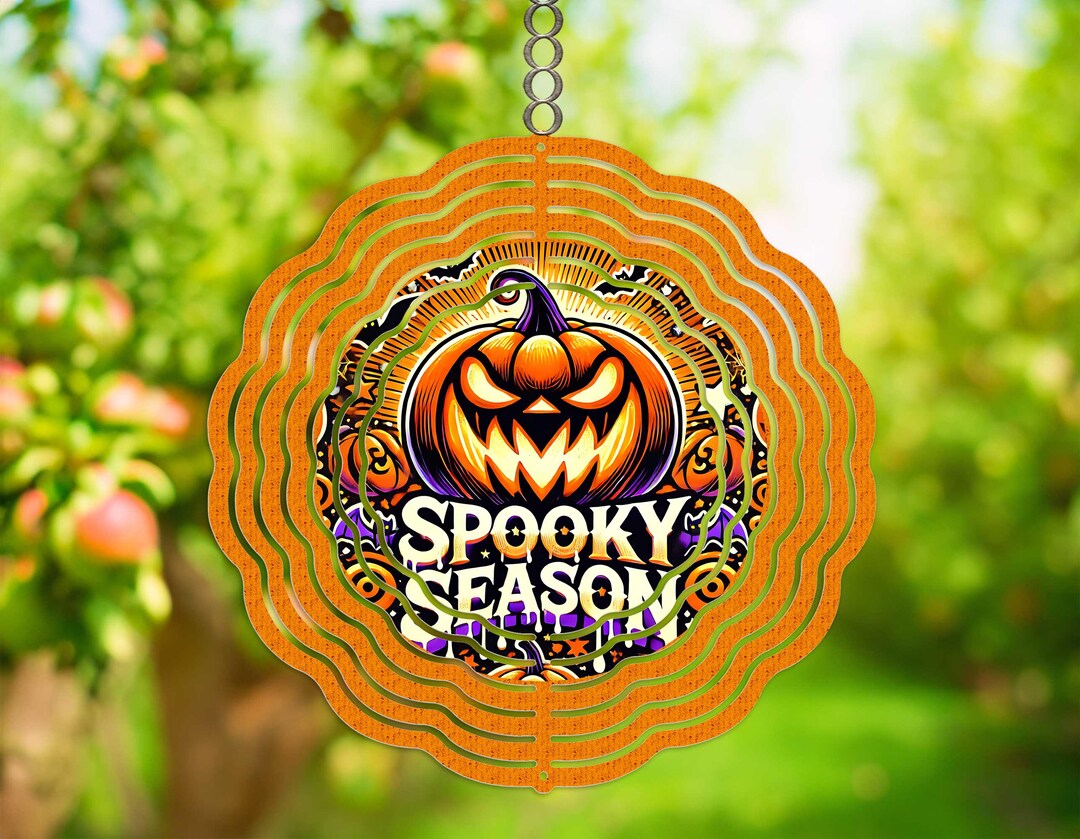 Spooky Season Spinner Template Halloween Pumpkin Garden Decoration ...