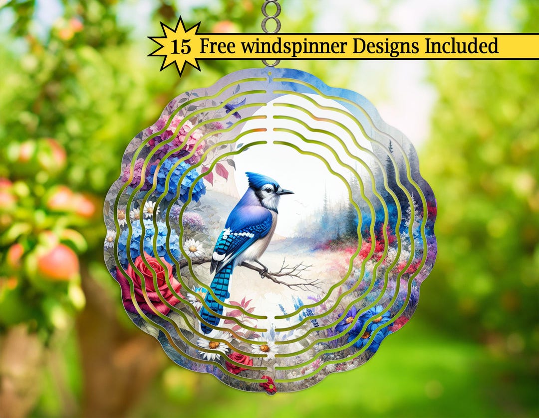 Blue Jay Wind Spinner PNG: Garden Decor Sublimation Design (digital ...