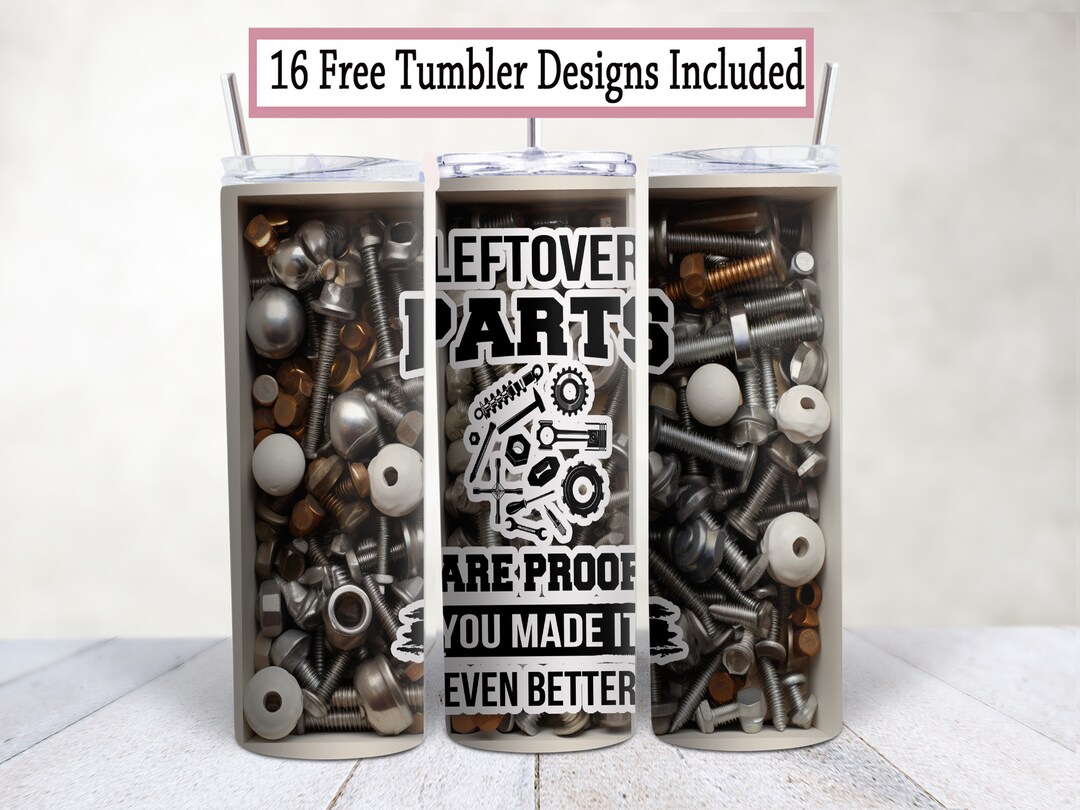 Leftover Parts Funny Tumbler Wrap for Men, 20oz Skinny Tumbler ...