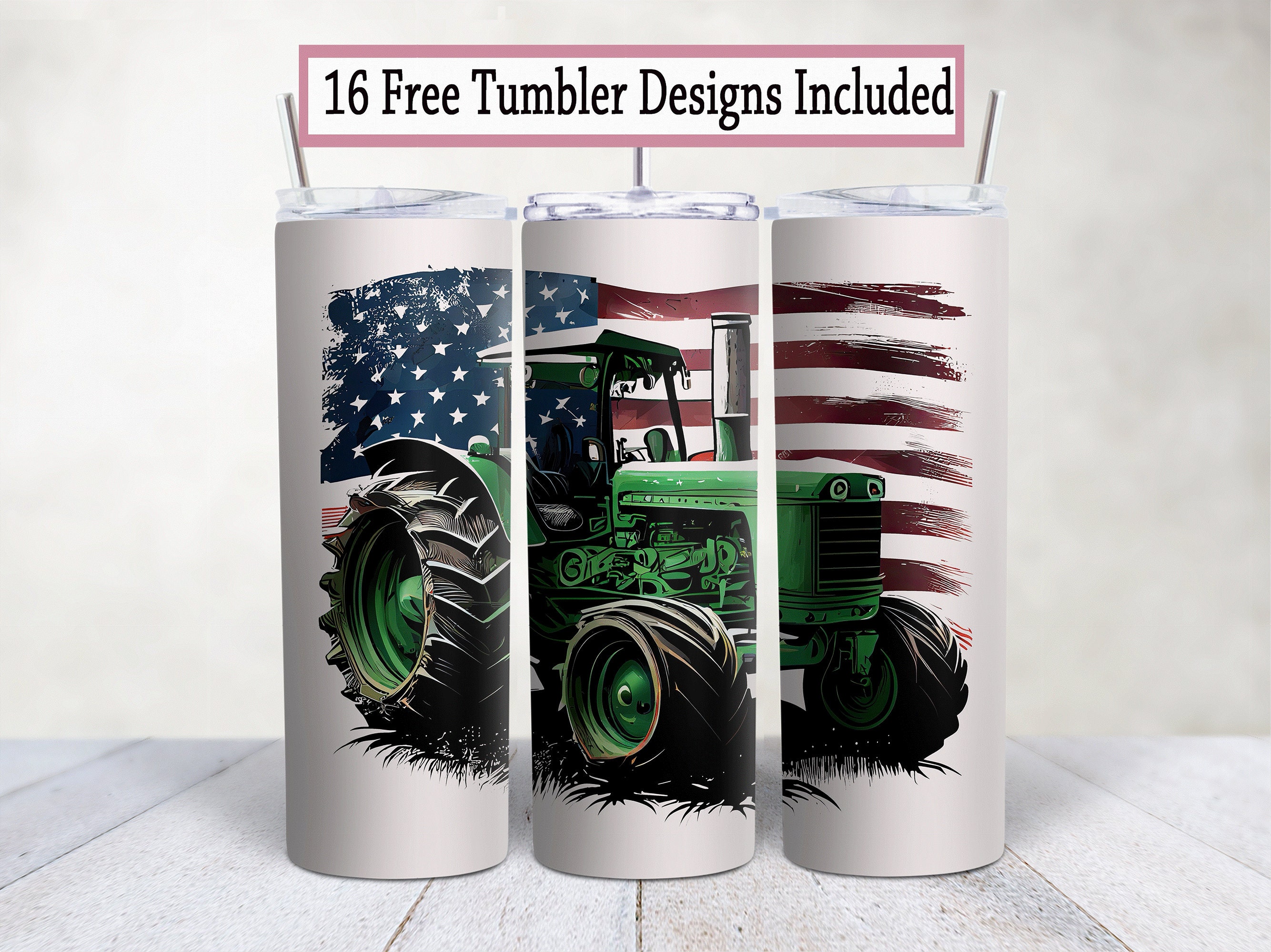 Green Farm Tractor Sublimation Wrap PNG - Instant Digital Download, 20 ...