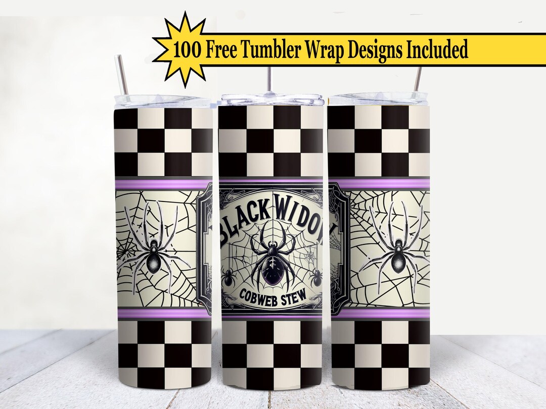 20 Oz Skinny Tumbler Sublimation Wrap Template Halloween Spider 20oz ...