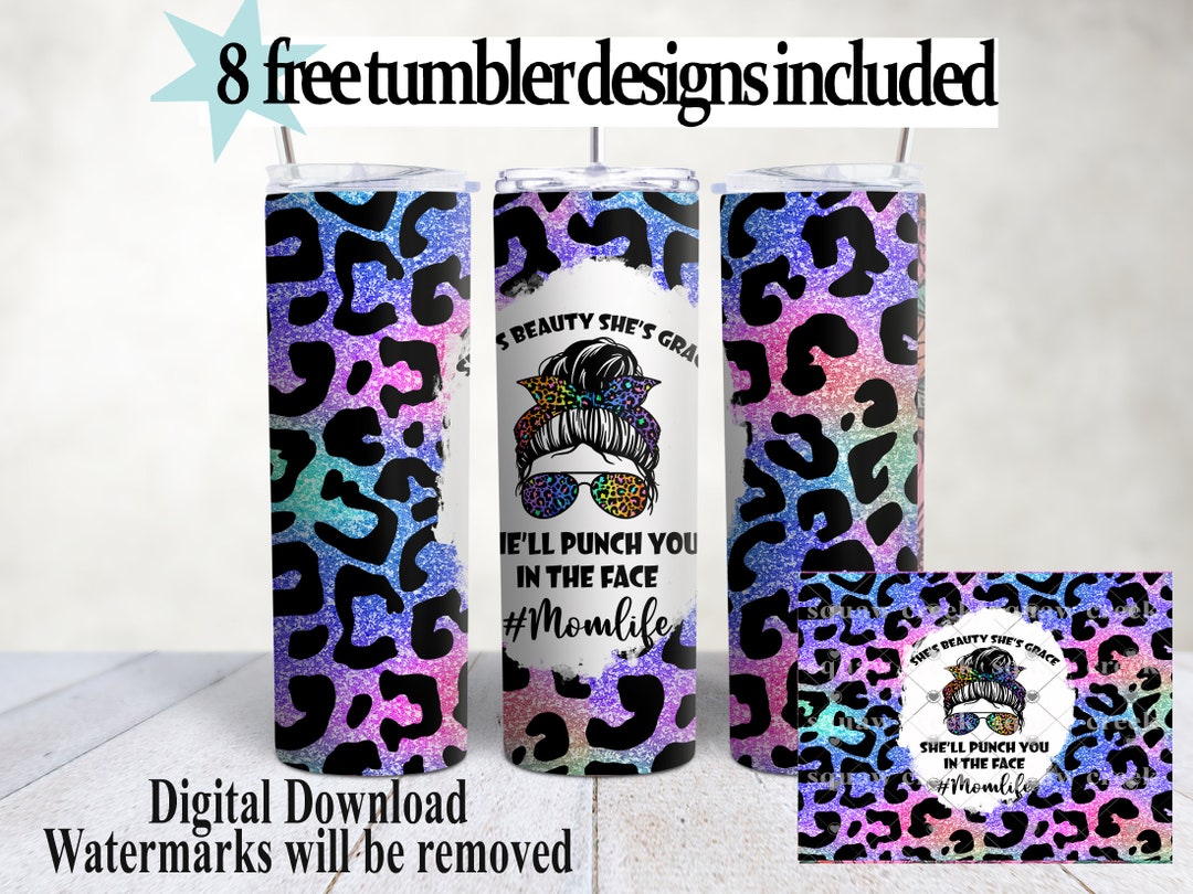 Mom Life 20 Oz Skinny Tumbler Wrap Sublimation Design Png Rainbow