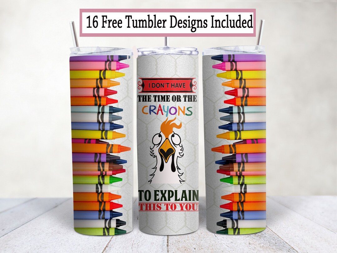 Funny Rooster 20oz Tumbler Wrap: Crayon Design (PNG, PDF) - Etsy