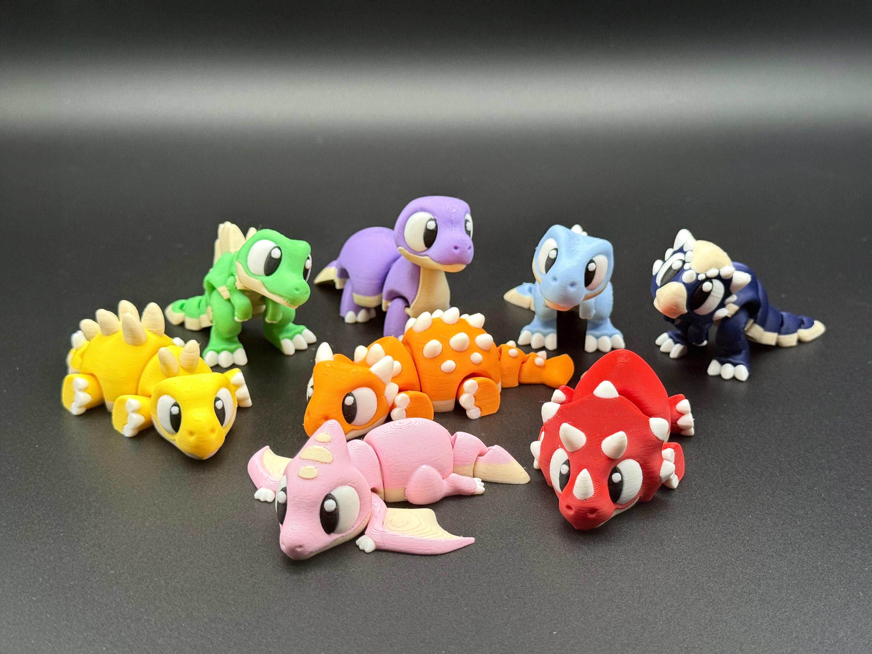 Flexi Baby Dinosaurs - Sets - 3D Printed Figures - Party Favors - Dino ...