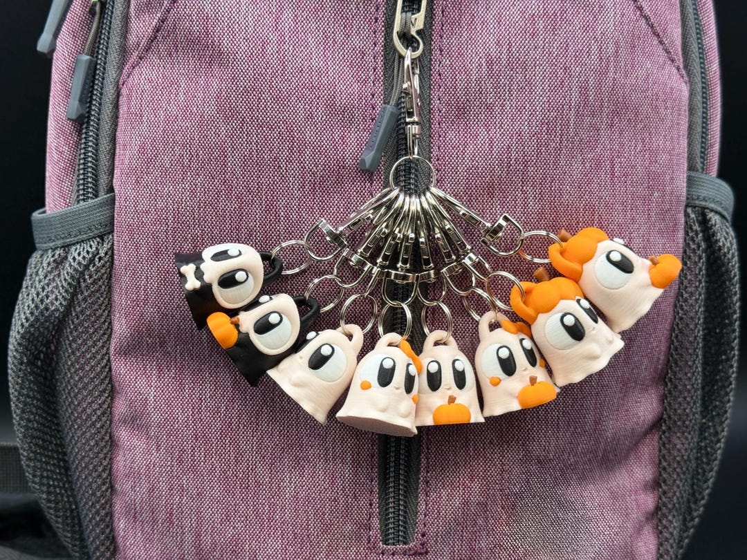 Mini Halloween Ghost Keychains - 1 Inch - 3D Printed Ghost Keychain ...