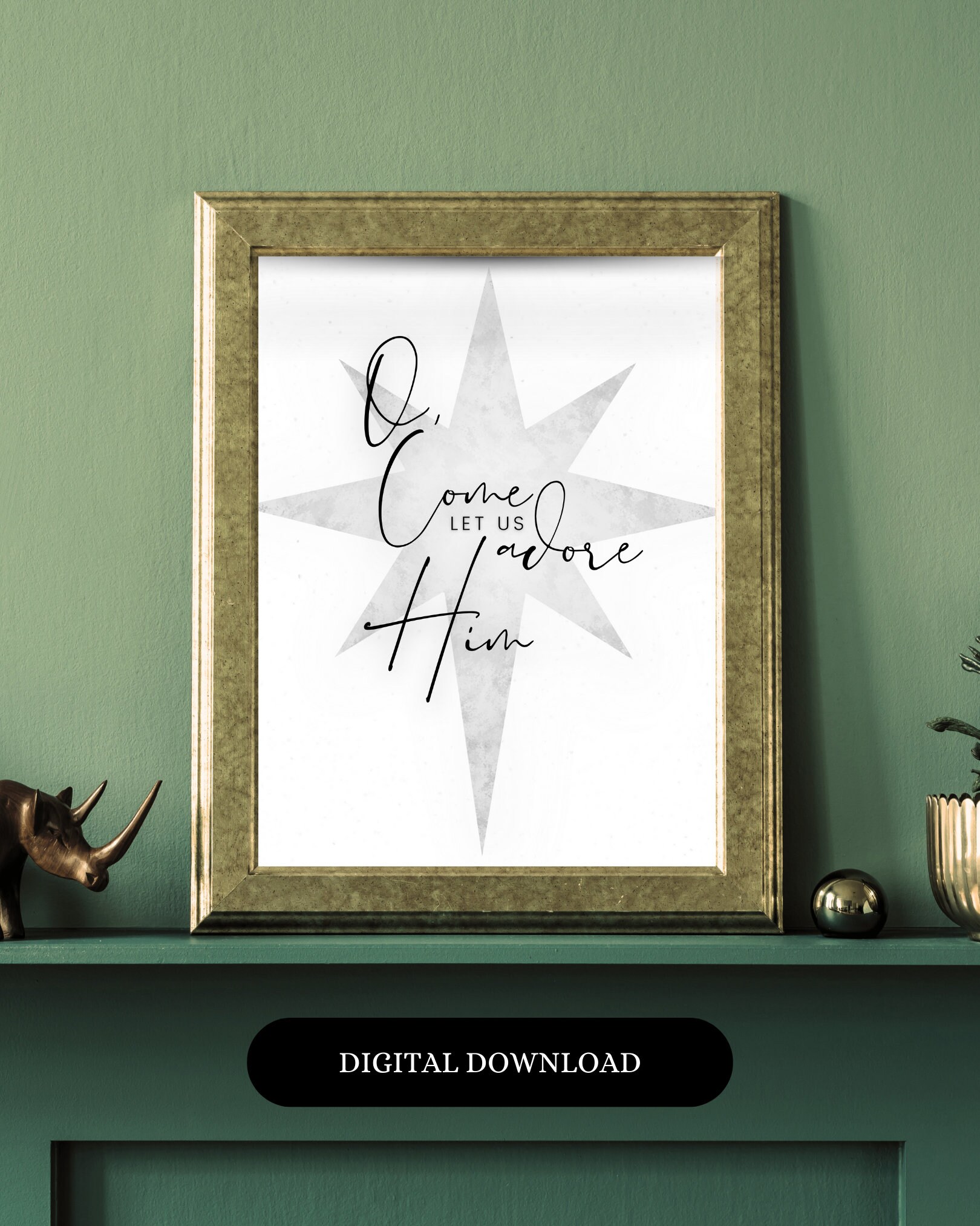 O Come Let Us Adore Him | Christmas Carol Digital Print | Christian ...