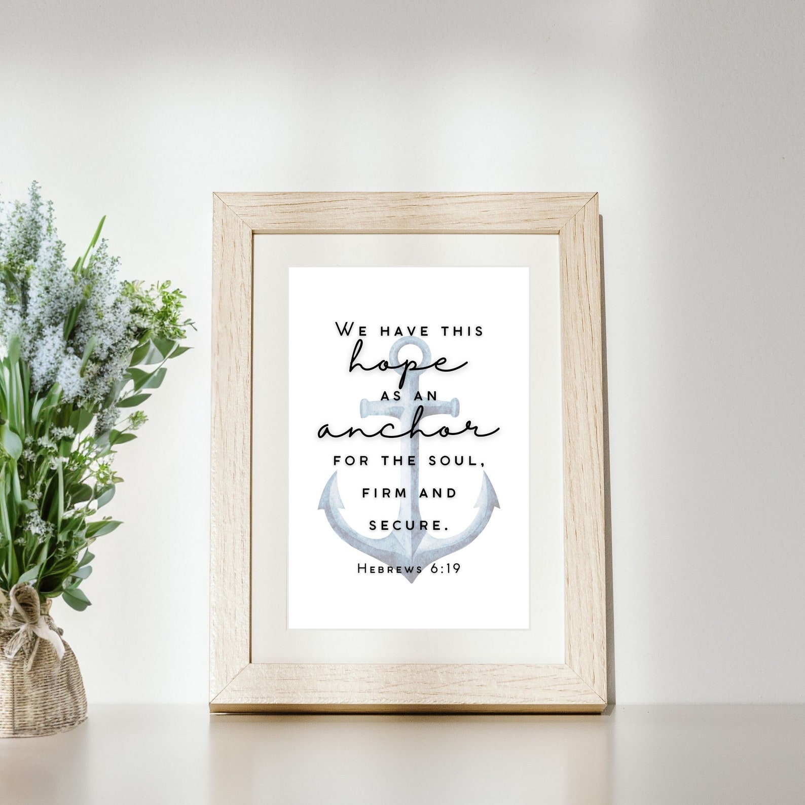 Hebrews 6:19, We Have This Hope as an Anchor for the Soul, Bible Wall ...