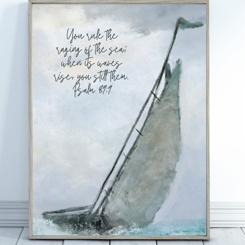 Psalm 89:9 Bible Verse Wall Art, "you Rule the Raging of the Sea ...
