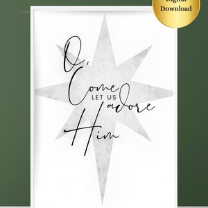 O Come Let Us Adore Him | Christmas Carol Digital Print | Christian ...