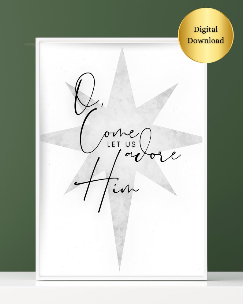 O Come Let Us Adore Him | Christmas Carol Digital Print | Christian ...