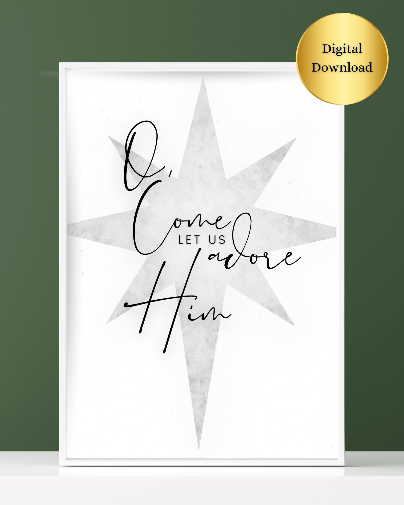 O Come Let Us Adore Him | Christmas Carol Digital Print | Christian ...