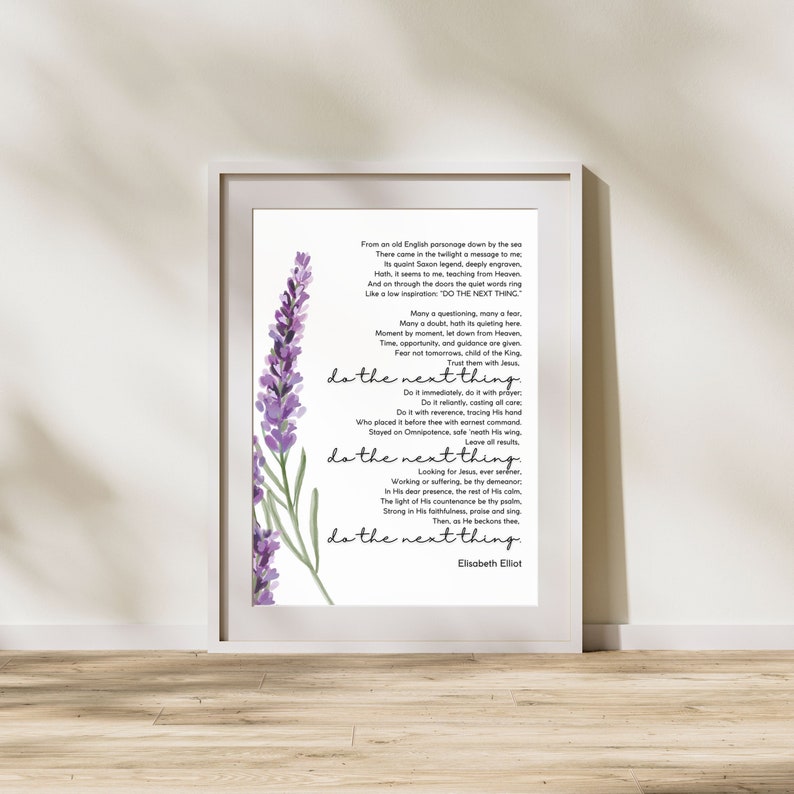 Elisabeth Elliot Quote, Do the Next Thing, Christian Wall Art ...