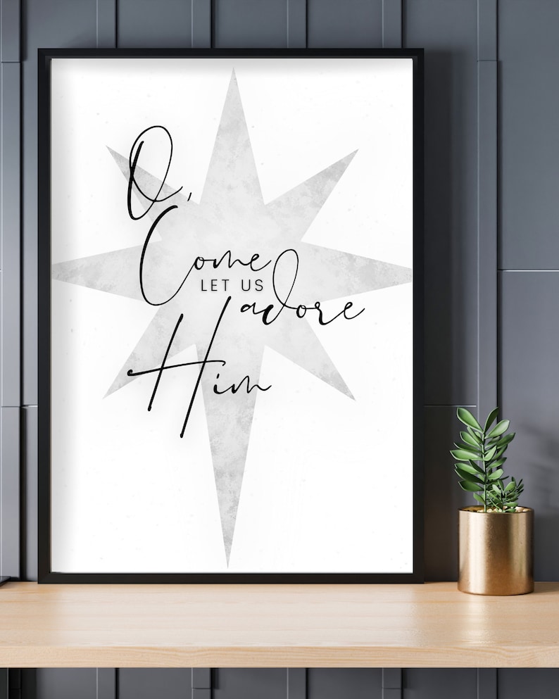 O Come Let Us Adore Him | Christmas Carol Digital Print | Christian ...