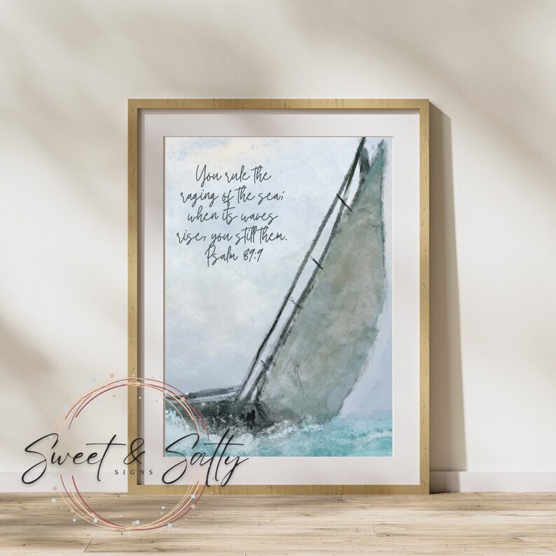 Psalm 89:9 Bible Verse Wall Art, "you Rule the Raging of the Sea ...