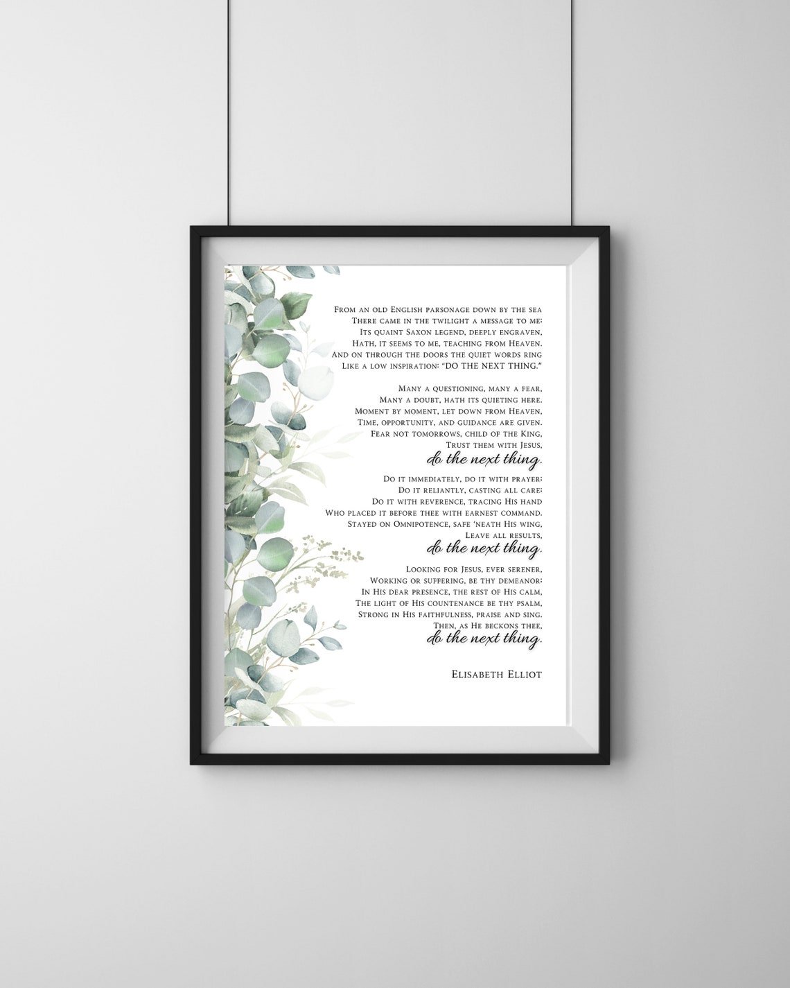 Elisabeth Elliot Poem | Do the Next Thing | Christian Wall Art ...