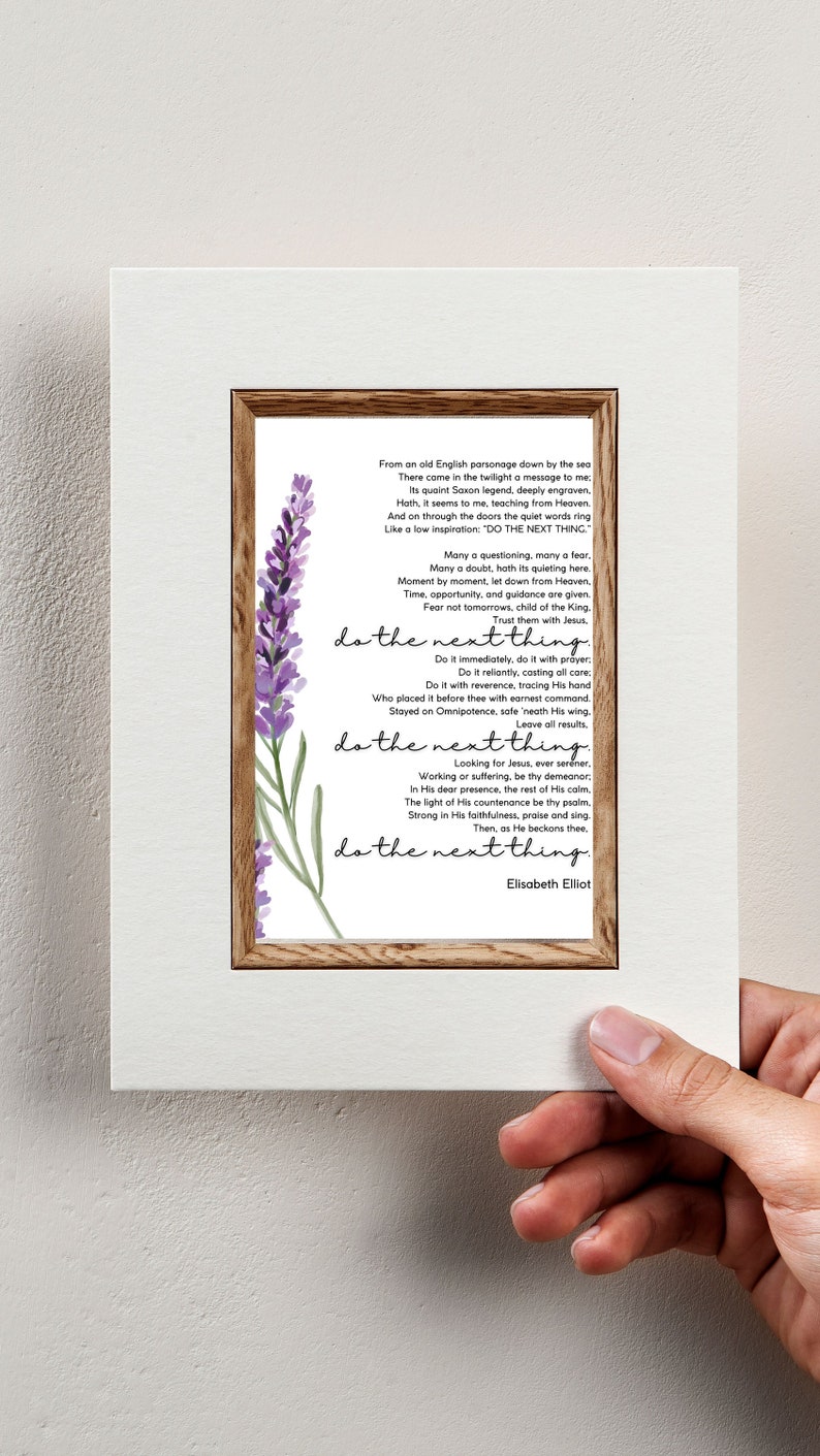 Elisabeth Elliot Quote, Do the Next Thing, Christian Wall Art ...