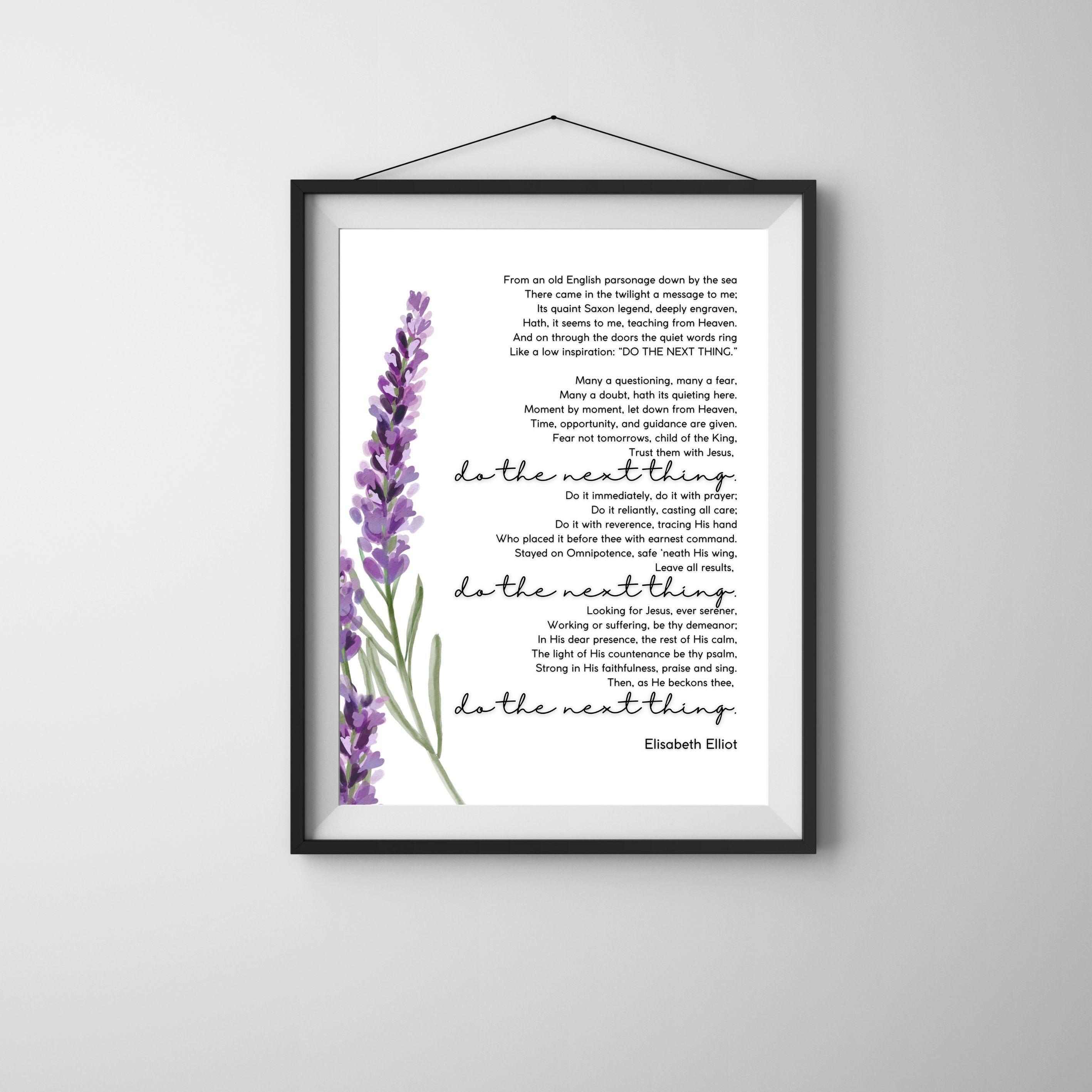 Elisabeth Elliot Quote Do the Next Thing Christian Wall Art - Etsy