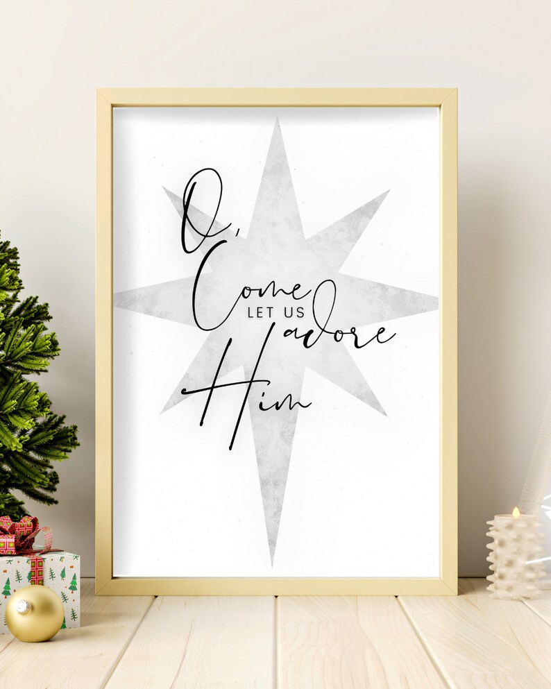 O Come Let Us Adore Him | Christmas Carol Digital Print | Christian ...