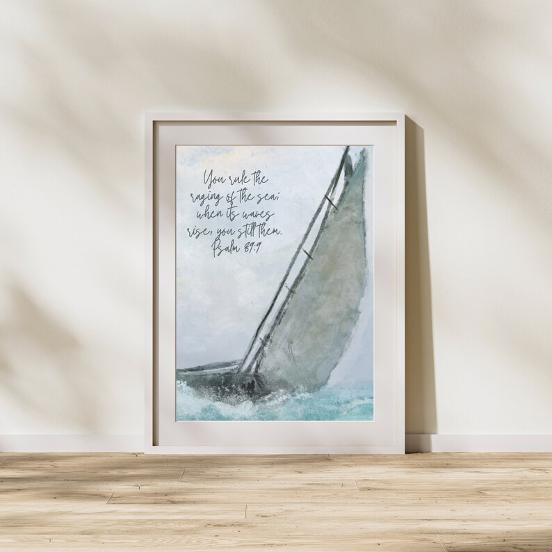 Psalm 89:9 Bible Verse Wall Art, "you Rule the Raging of the Sea ...