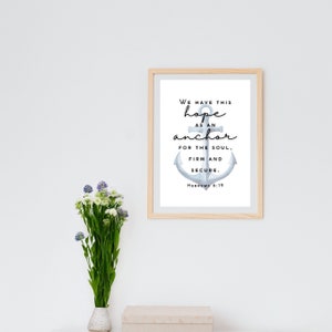 Hebrews 6:19, We Have This Hope as an Anchor for the Soul, Bible Wall ...